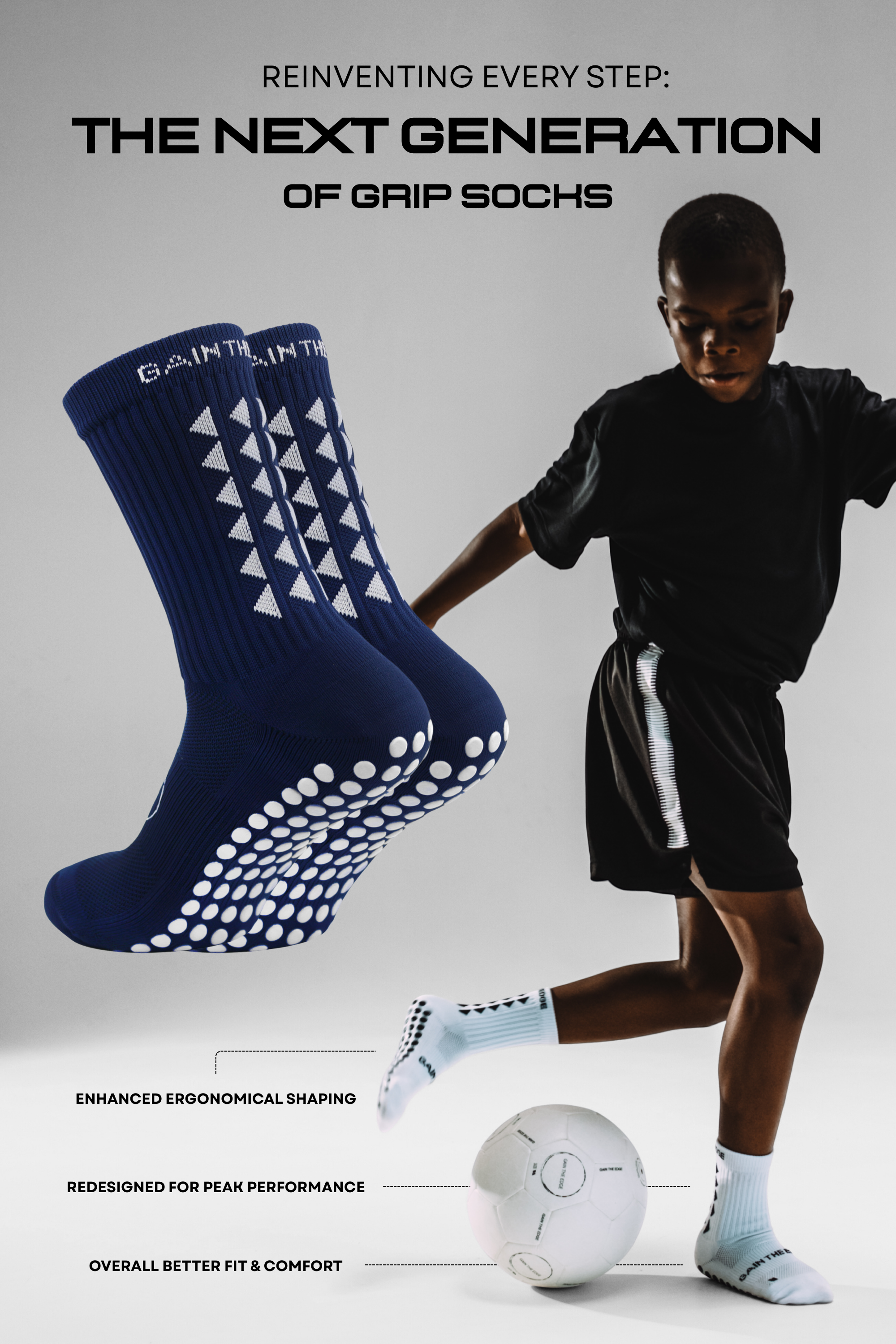 GRIP SOCKS 3.0 MidCalf Length - Navy Blue – Gain The Edge ROW